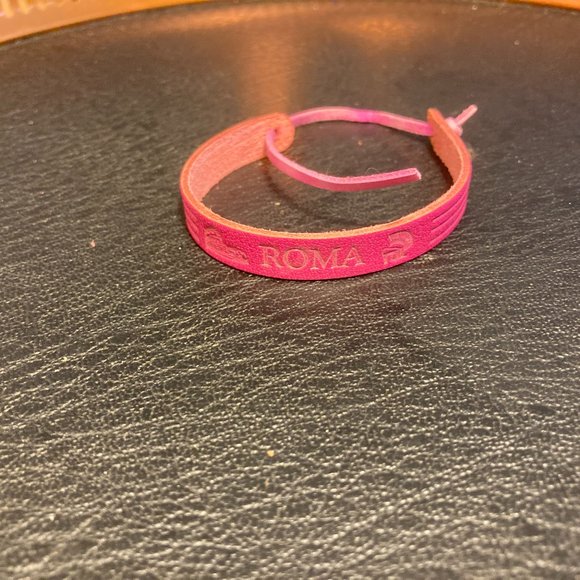 Jewelry | Roma Hot Pink Leather Strap Bracelet Made In Italy | Poshmark